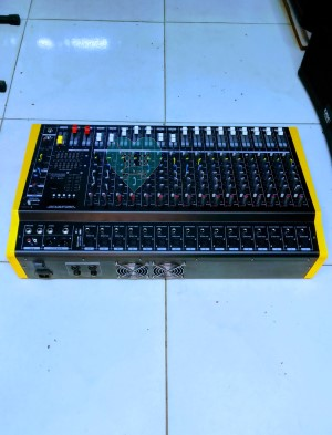 Omax Audio Mixer PMX1608DU 16 Channel Yellow Powered - LovernaJ Sounds