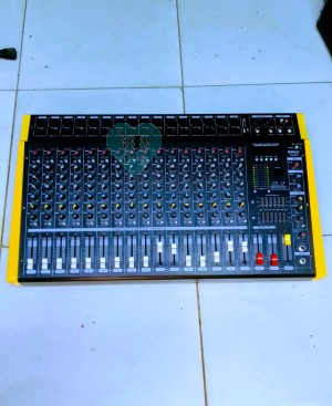 Omax Audio Mixer PMX1608DU 16 Channel Yellow Powered - LovernaJ Sounds
